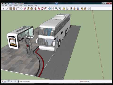 SketchUp (Pro) 8: Bus Stop (With bus) - Seanyman - YouTube