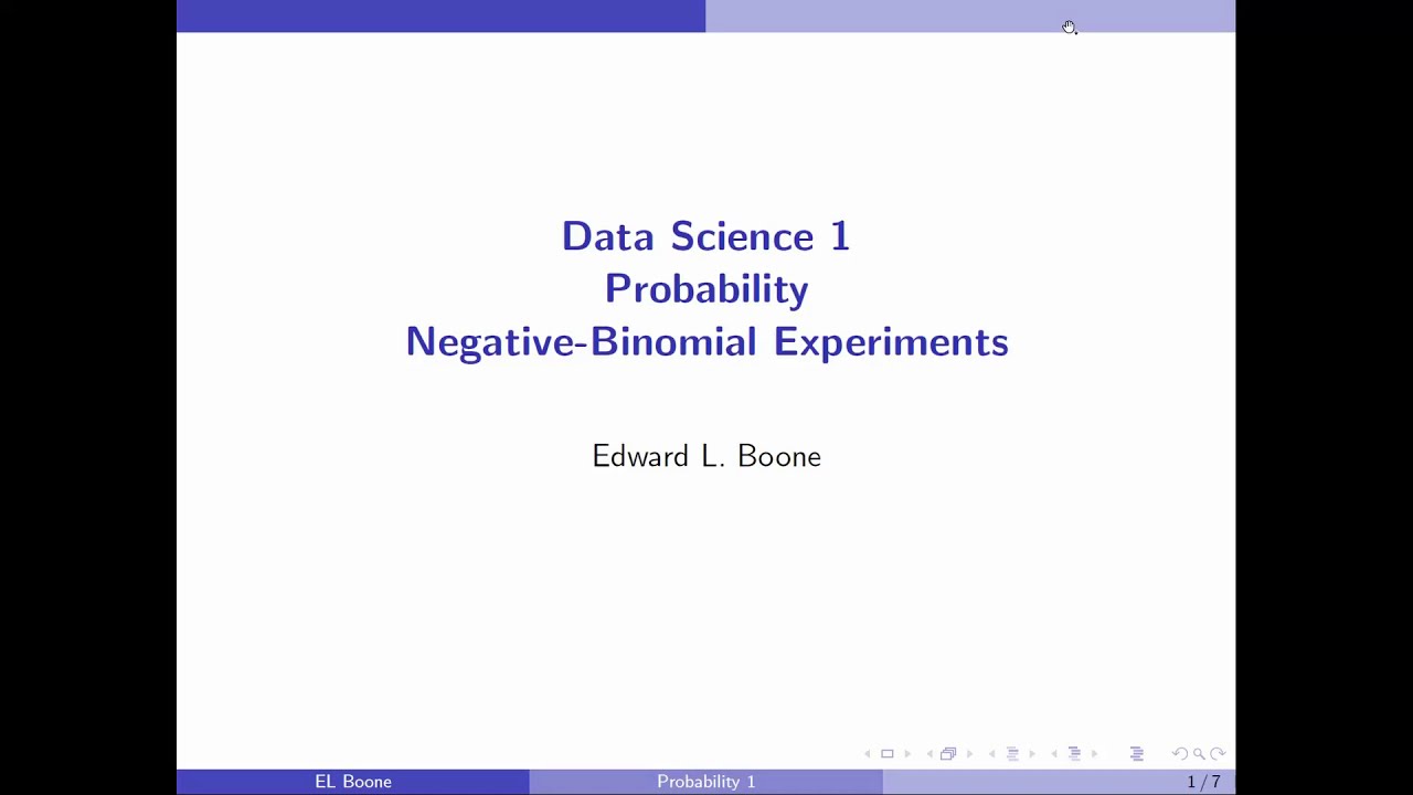 Data Science 1 - Probability 19 - Negative Binomial Experiment - YouTube