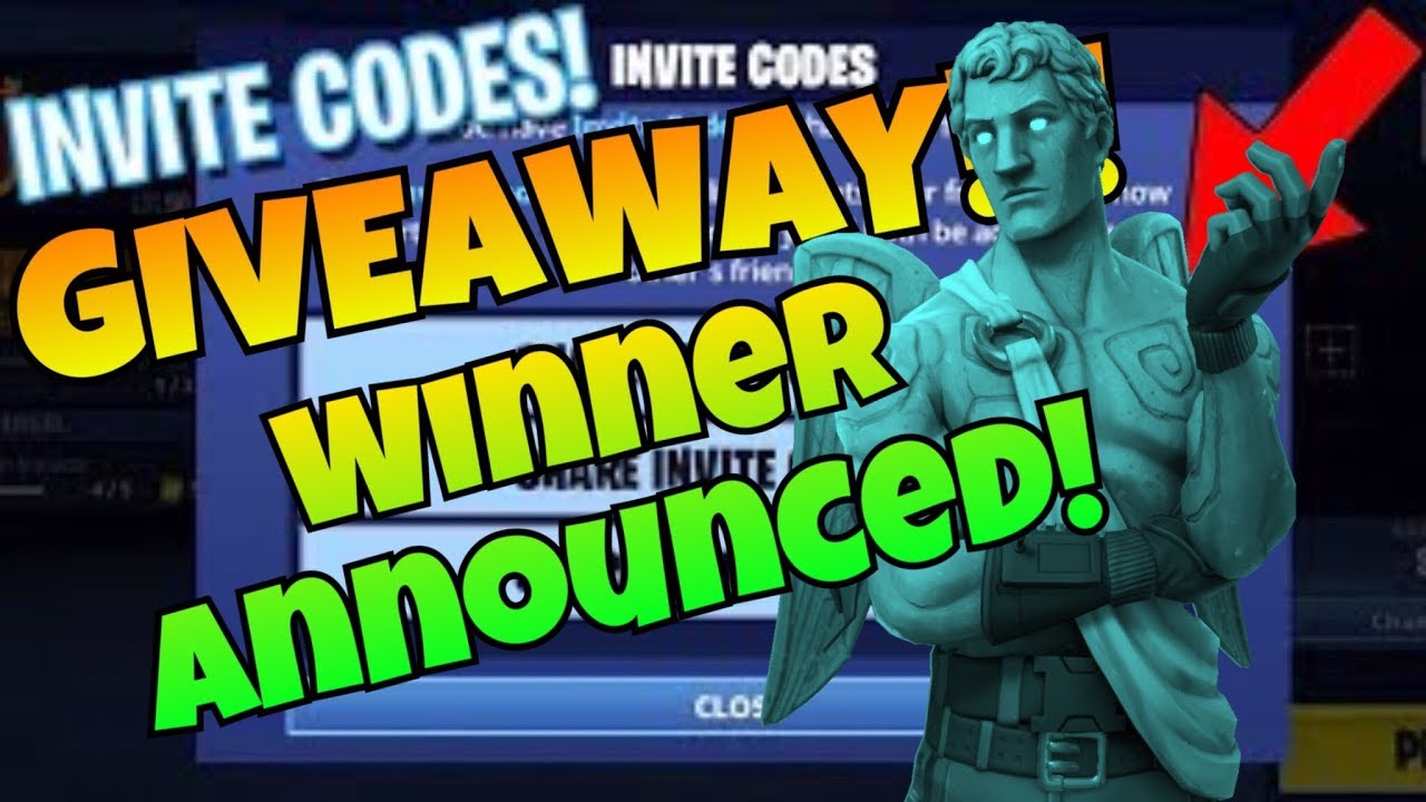 FORTNITE INVITE CODES GIVEAWAY’S WINNER #1 - YouTube