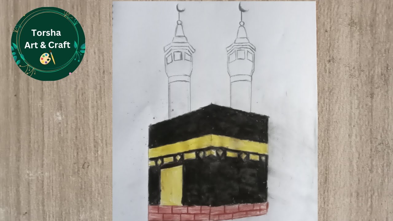 How to draw Kaaba easy | Kaaba drawing tutorial || step by step - YouTube
