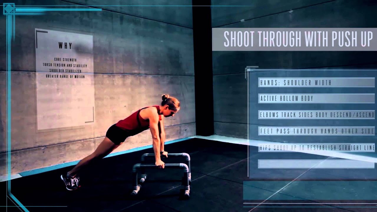 Shoot Throughs on parallettes with Push up - YouTube