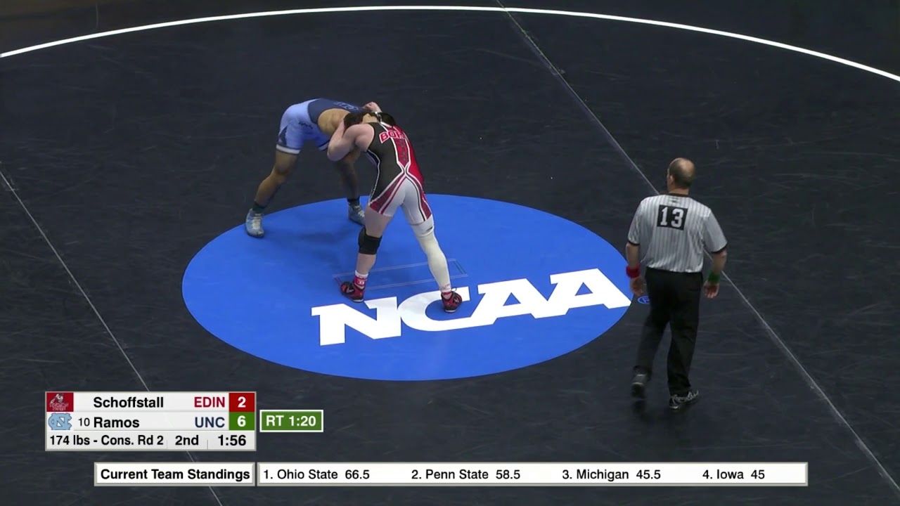 2018 NCAA Wrestling 174lbs: Ethan Ramos (UNC) dec Ty Schoffstall ...