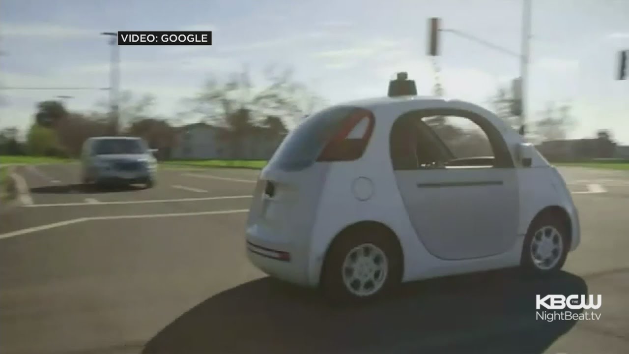 Google Testing Its Self Driving Cars On Mountain View Streets - YouTube
