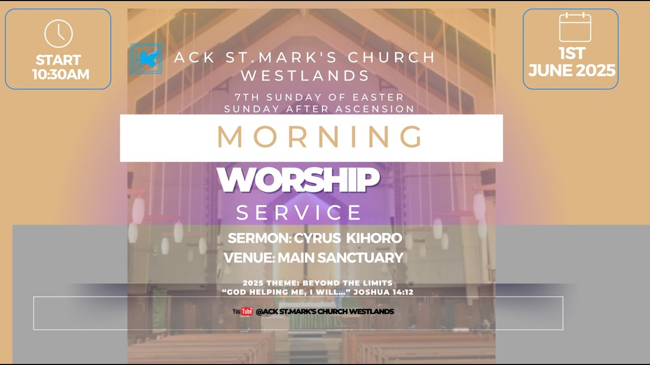 ACK ST.MARK'S CHURCH WESTLANDS | MORNING WORSHIP SERVICE | 1ST JUNE ...