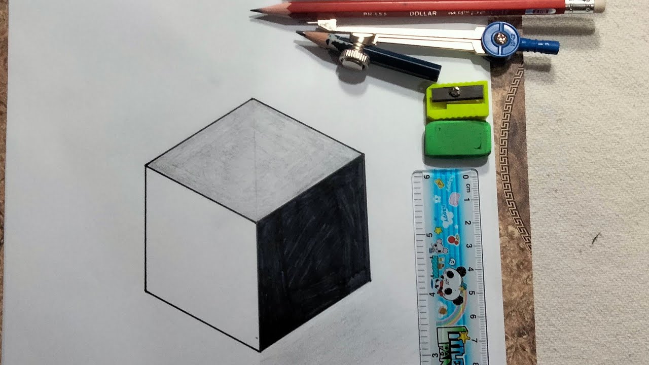 How To Draw Easy 3d Square Box | Easy Drawing Tutorial | 3d Shapes