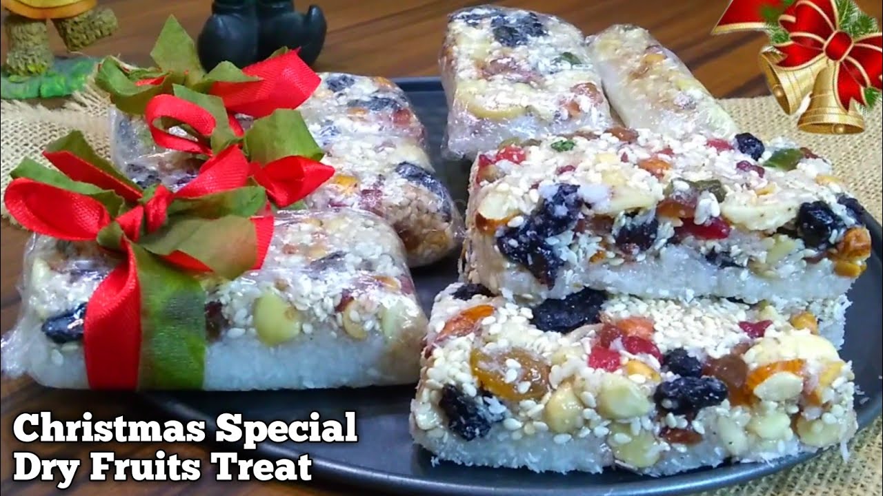 Christmas dry fruit sweet | Holiday recipe step by step for gift | Easy ...