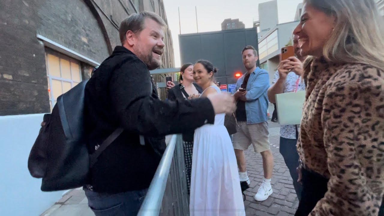 James Corden in The Constituent bows and at stage door - YouTube