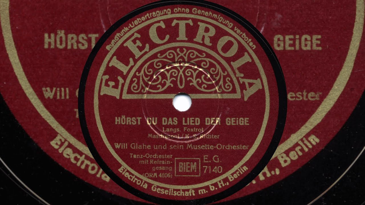 Will Glahé: Hörst du das Lied der Geige (Refrain, 1940) - YouTube