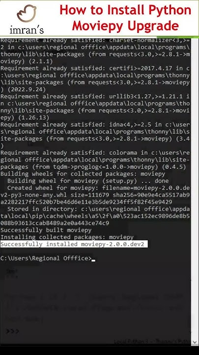 How To Install Python Moviepy Upgrade 200dev2 Youtube