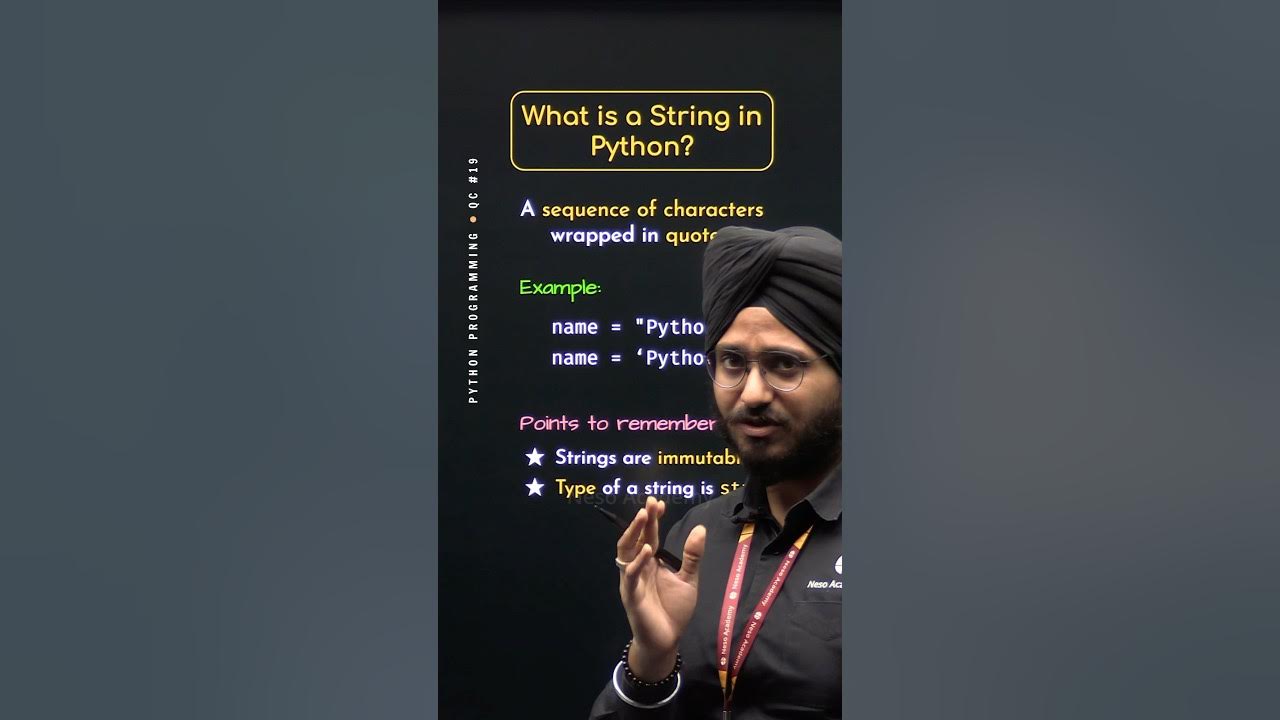 What is a String in Python? #Python #NesoAcademy #QuickConcepts - YouTube