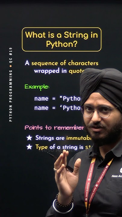 What is a String in Python? #Python #NesoAcademy #QuickConcepts - YouTube