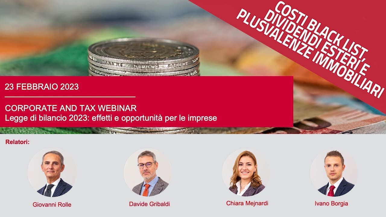 Giovanni Rolle – Costi black list, dividendi esteri e ... [ WEBINAR ...