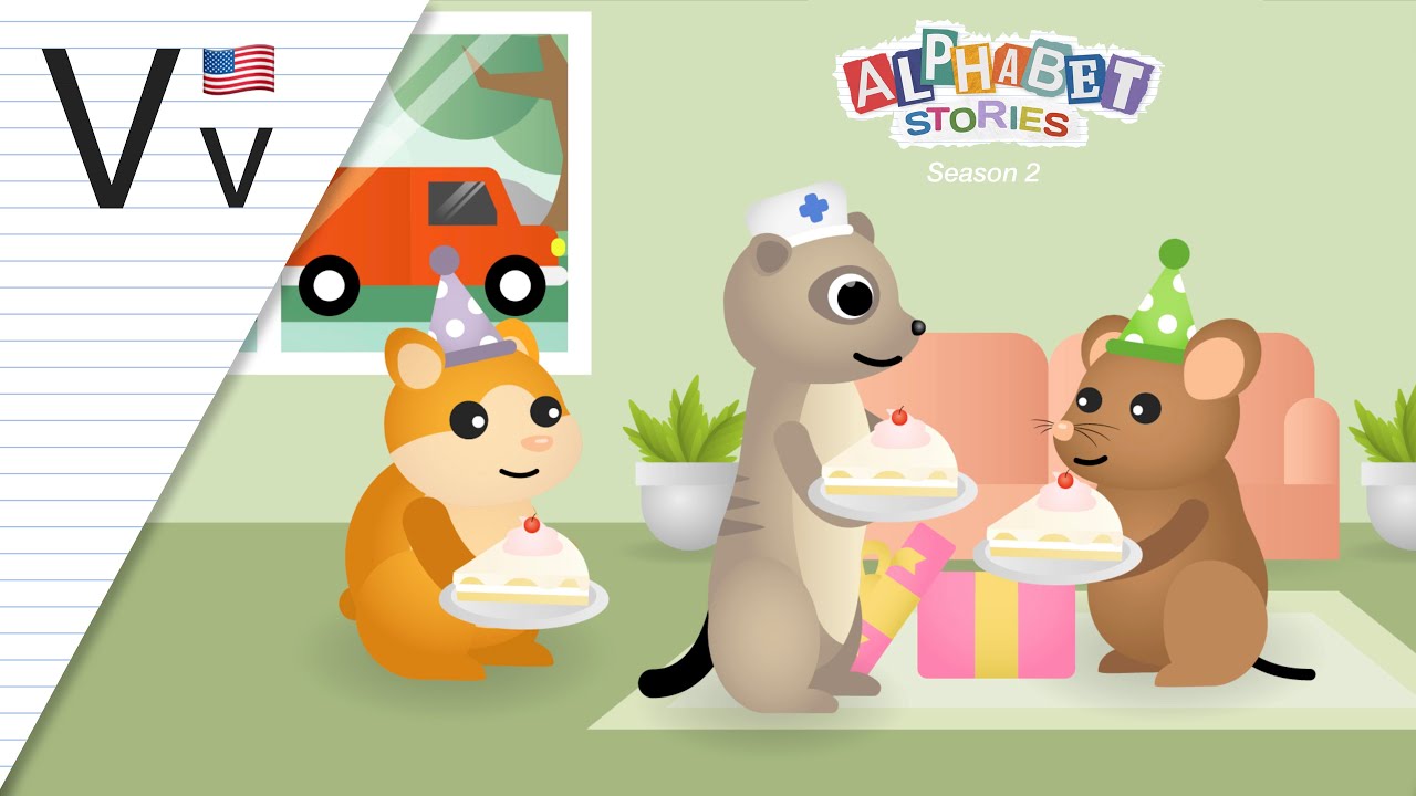 Letter V | 🇺🇸 Spelling Version | English Alphabet Stories | Preschool ...