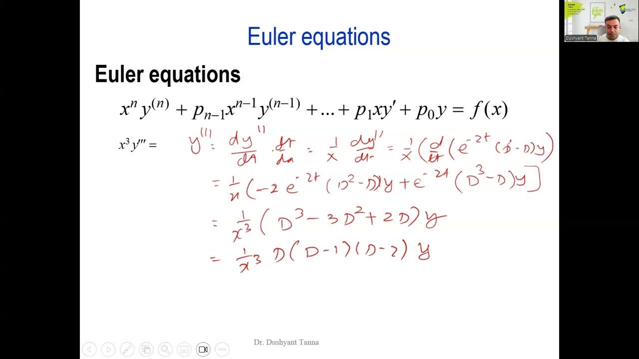 Euler Equations and Systems of Linear ODEs - MATH13218 - Week 8 - YouTube