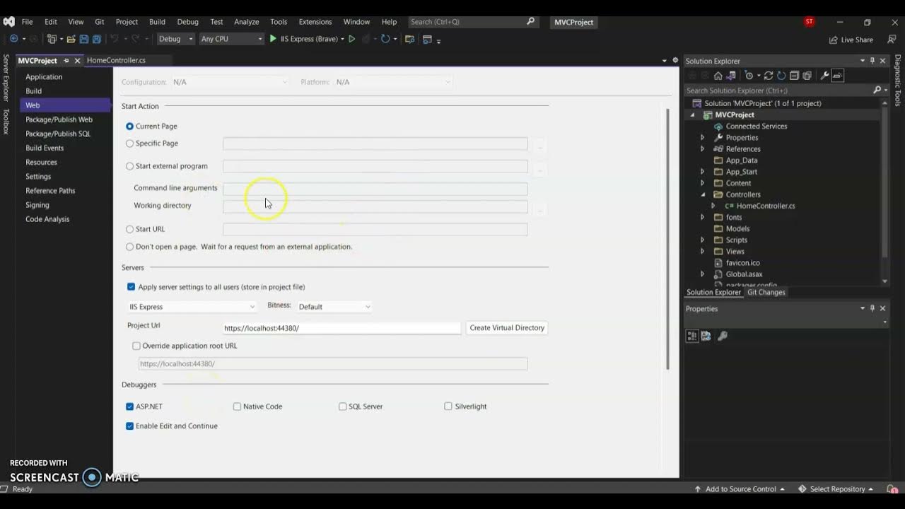 Debug an asp.net mvc app in Visual Studio Step by Step - YouTube
