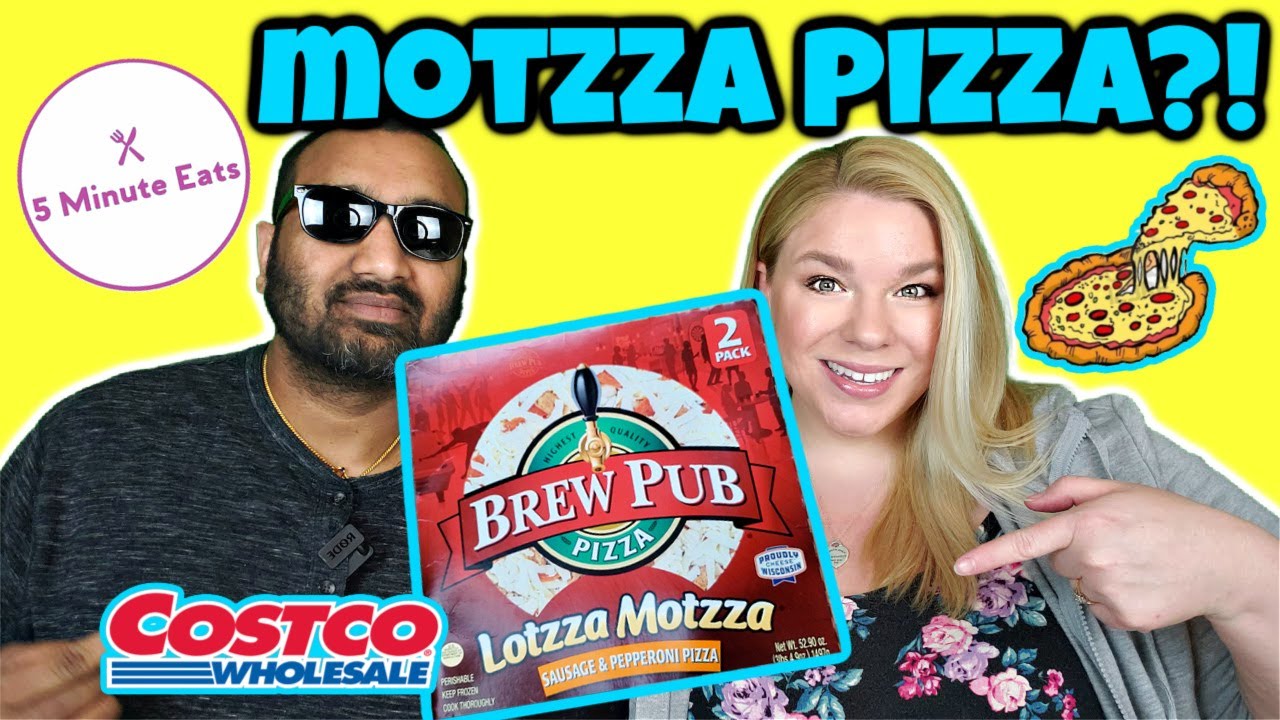 Costco Brew Pub Lotzza Motzza Sausage & Pepperoni Pizza Review - YouTube