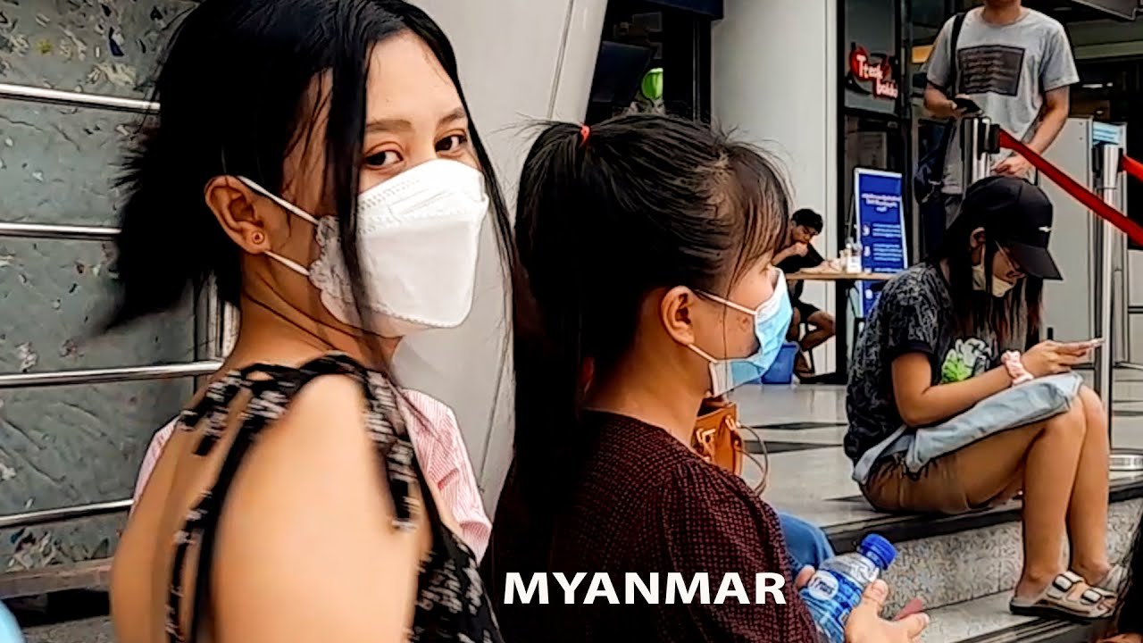 Myanmar Street Walking Tour In The Yangon Of Burma - YouTube