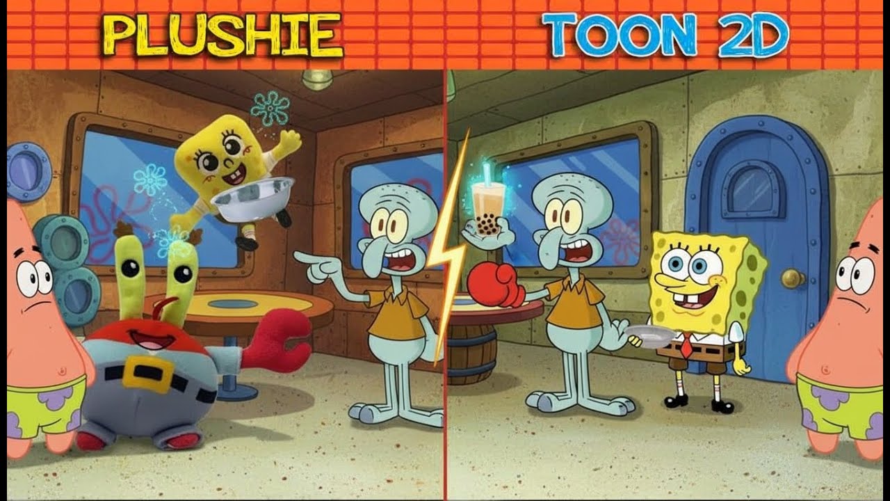 SpongeBob Plushie vs Toon 2D | SpongeBob Animation | Episode 54 - YouTube