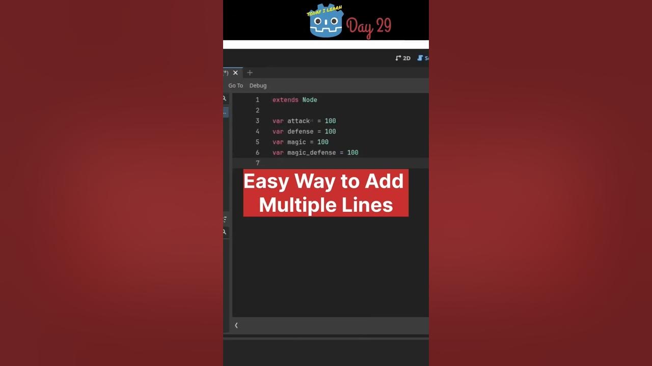 Add Multiple Lines Easily in Godot - Today I Learn day 29 - YouTube