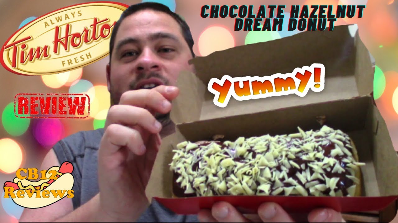 ♥Tim Horton's "NEW" Chocolate Hazelnut Éclair Dream Donut | Food Review ...