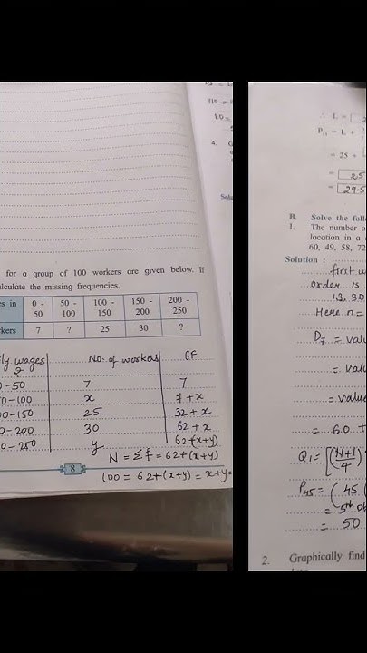 Maths and statistics practical 11th commerce chap partition values. - YouTube