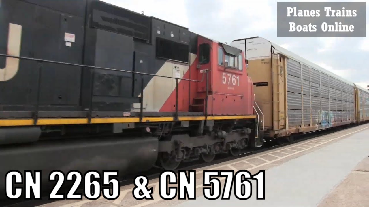 CN 274 CN 2265 & CN 5761 Locomotives Autoracks Train Strathroy Sub Aug 24 2023 - YouTube
