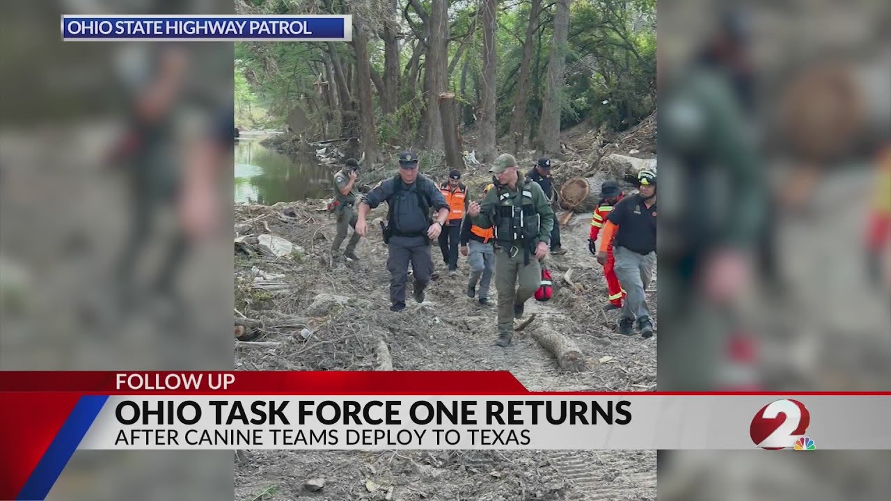 Ohio Task Force 1 canine teams return from Texas - YouTube