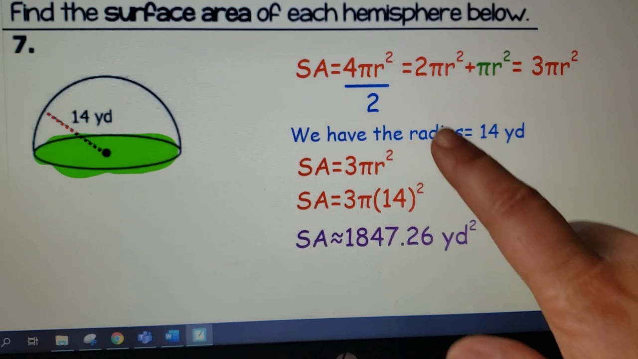 SA Sphere and Hemisphere - YouTube