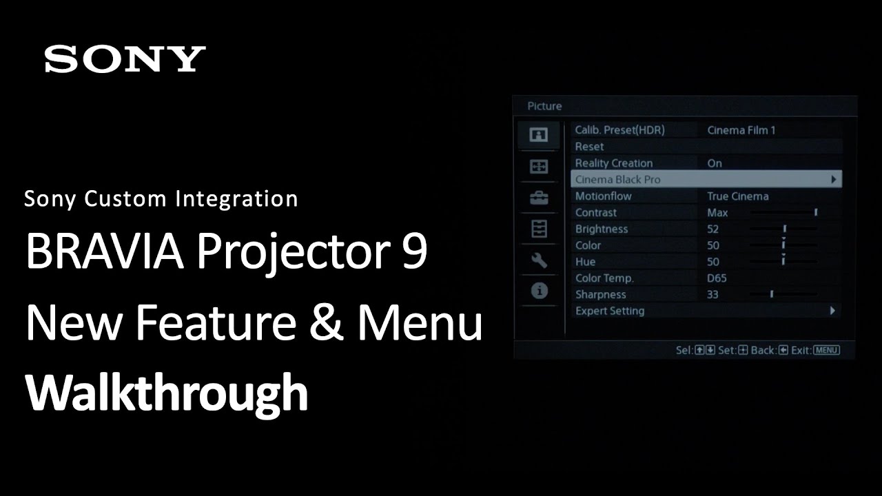 BRAVIA Projector 9 New Feature Menu Walkthrough - YouTube