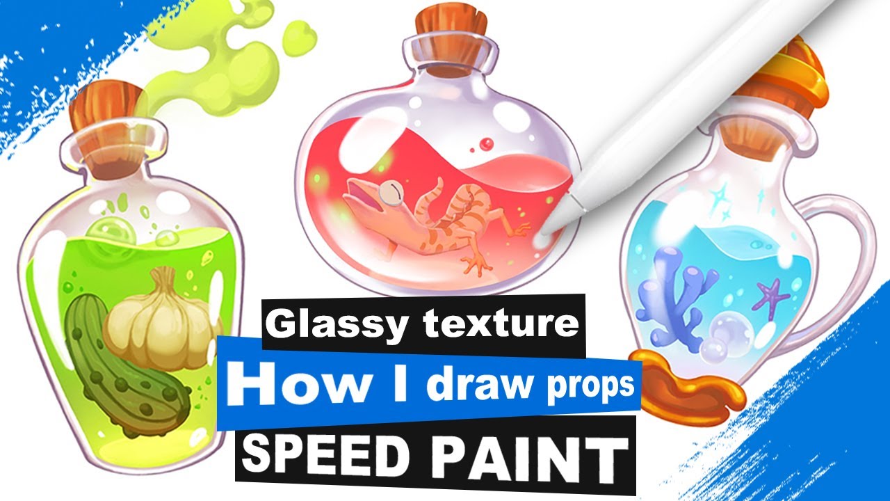 Game Props Icon Design, painting glass textures with the most basic ...