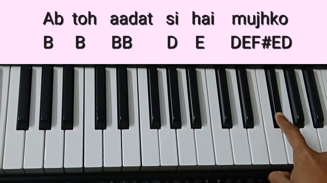 Aadat Tutorial(Chords+Melody) | Atif Aslam | Keyboard - YouTube