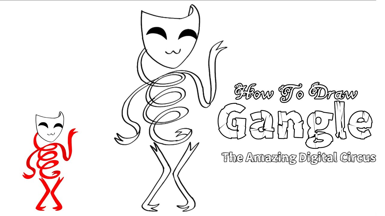 How to Draw Gangle From The Amazing Digital Circus | Easy Drawing ...