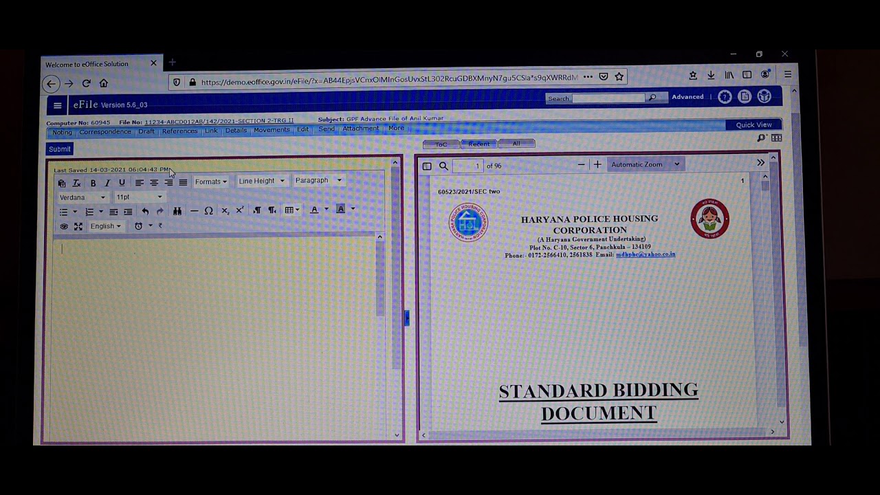 How to Create a File and Draft in e-Office (EOffice) by Technical Devil - YouTube