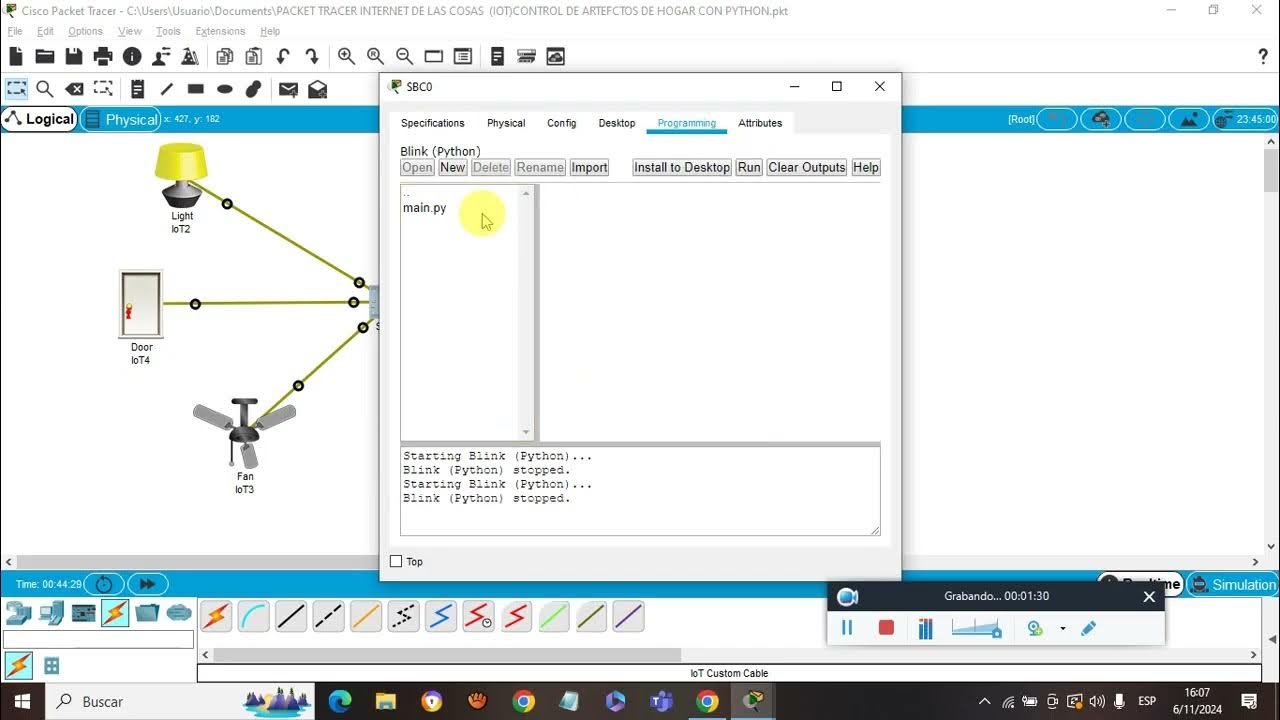 Cisco Packet Tracer INTERNET DELAS COSAS IOT CONTROL DE ARTEFACTOS DEL ...
