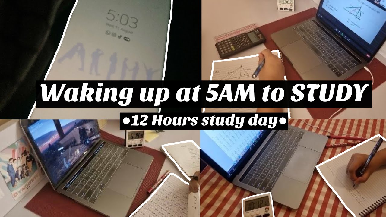 STUDY VLOG| I woke up at 5am to STUDY📚 | 12 hours study | o level ...