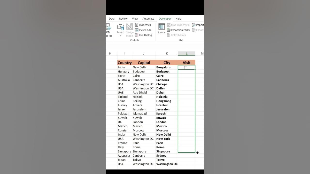 How to Add Check Boxes In MS Excel Sheet (Easy) - YouTube
