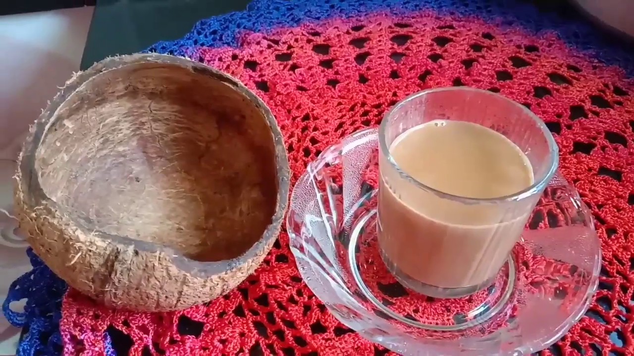 Coconut shell Tea | Making healthy tea in natural utensil - YouTube