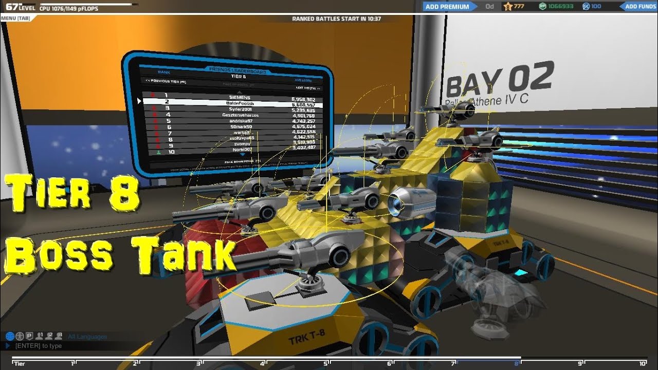 Robocraft Tier 8 Boss - Pallas Athene IV SMG Tank - YouTube