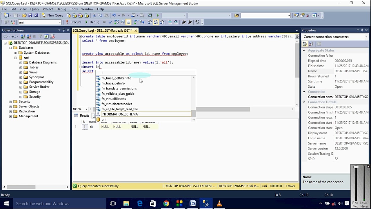 views queries using sql server in urdu hindi | how to use view command ...