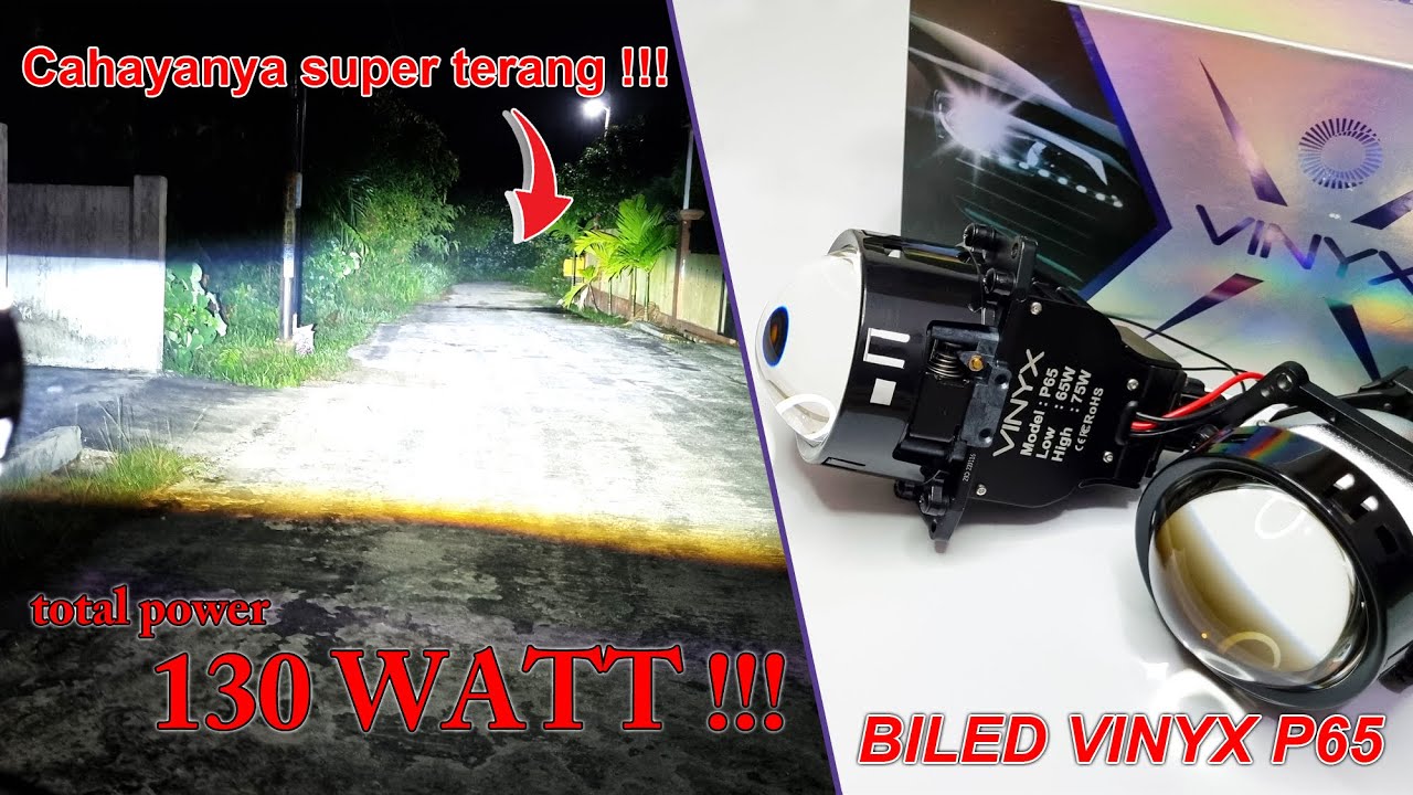 SUPER TERANG !!! Review Proji Biled Vinyx P65 75 Watt 3 Inchi Purple ...