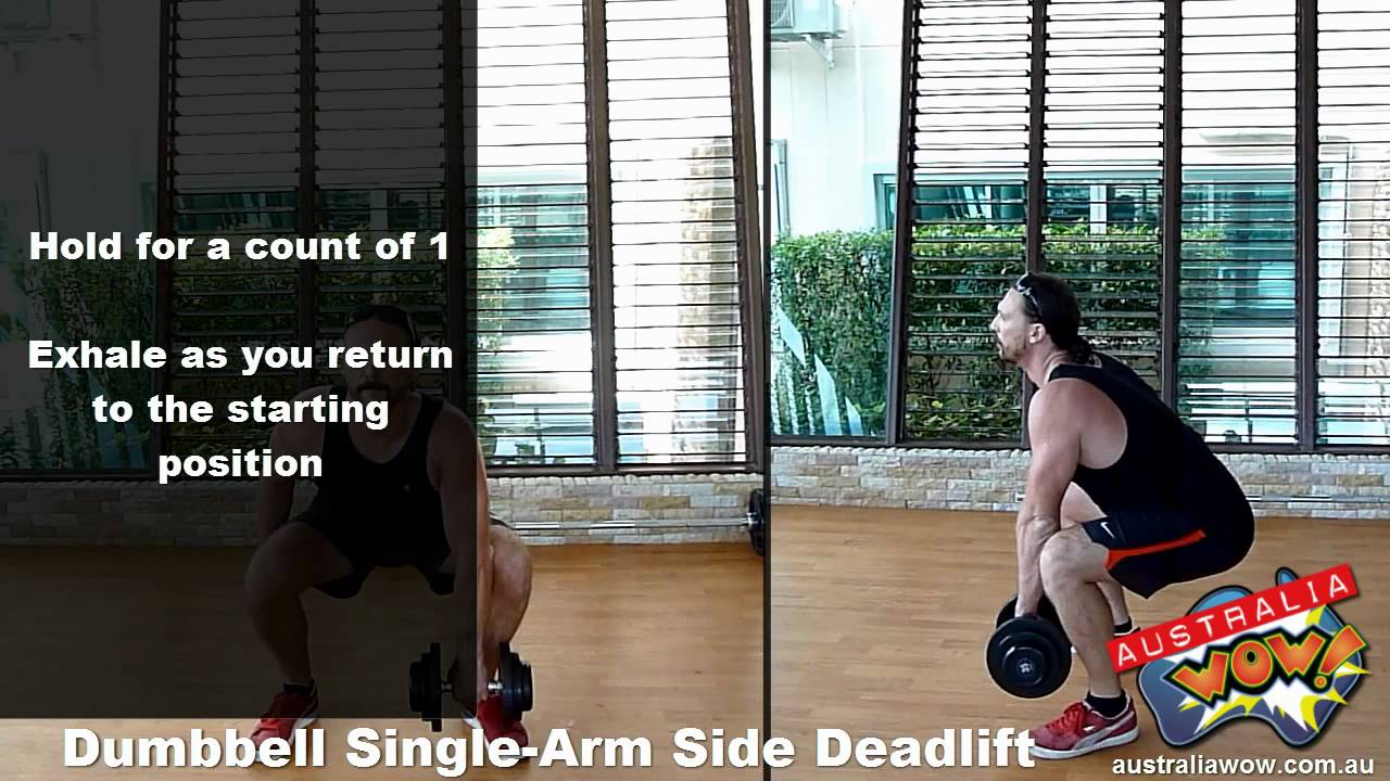 Dumbbell Single Arm Side Deadlift - YouTube