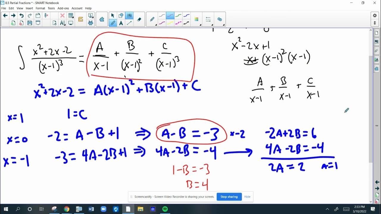 PFD repeated linear factors - YouTube