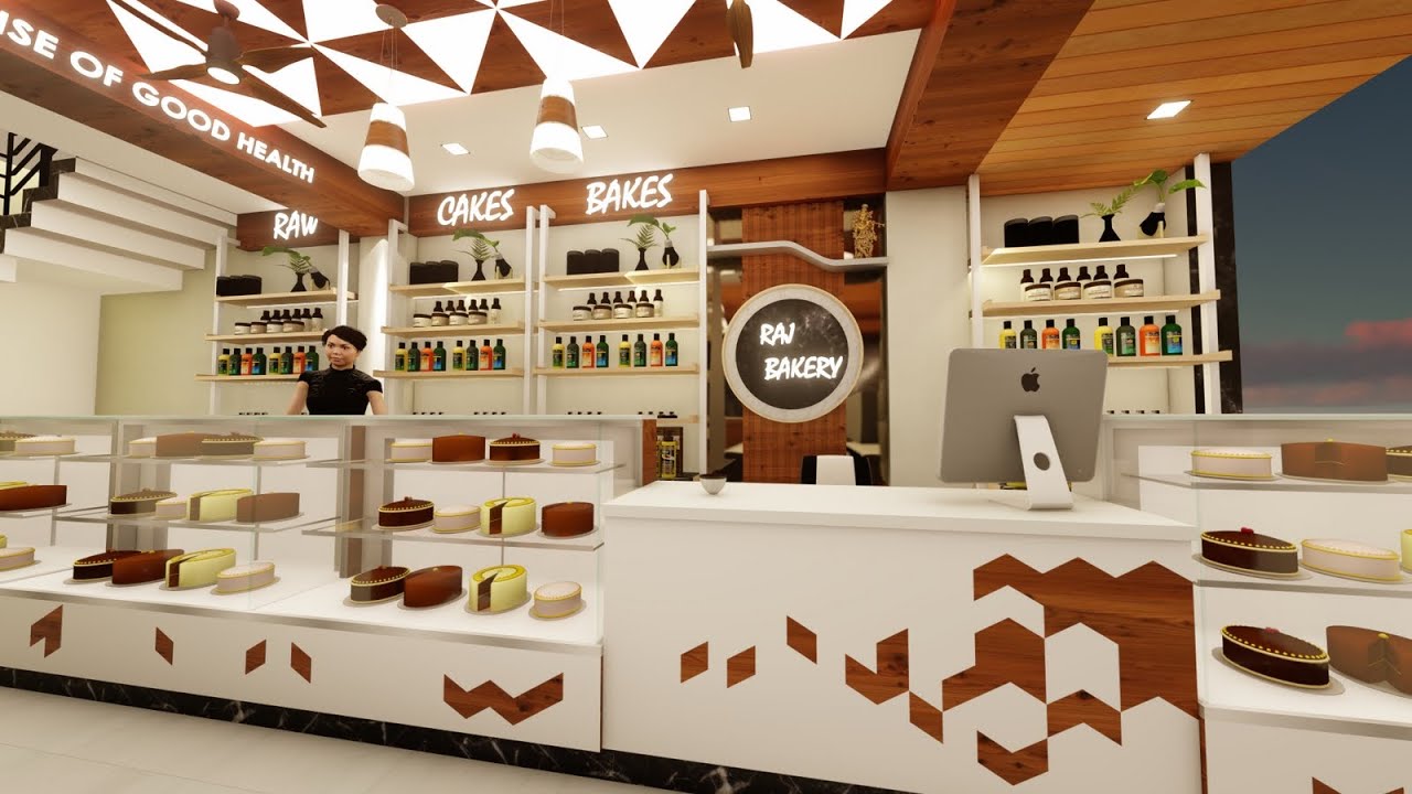 BAKERY DESIGN | INTERIOR DESIGN | KHANDWA ( M.P) | Walkthrough - YouTube