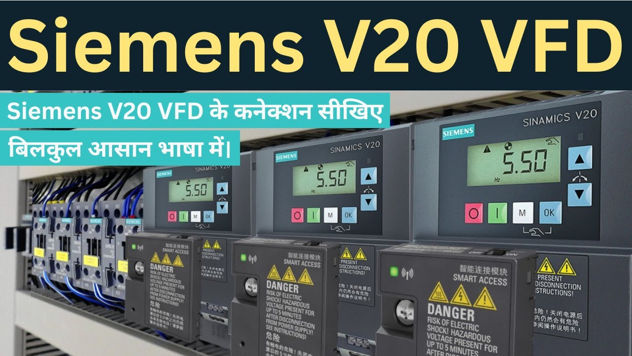 Siemens VFD Connection in Hindi | Siemens V20 VFD Wiring | Learn EEE ...