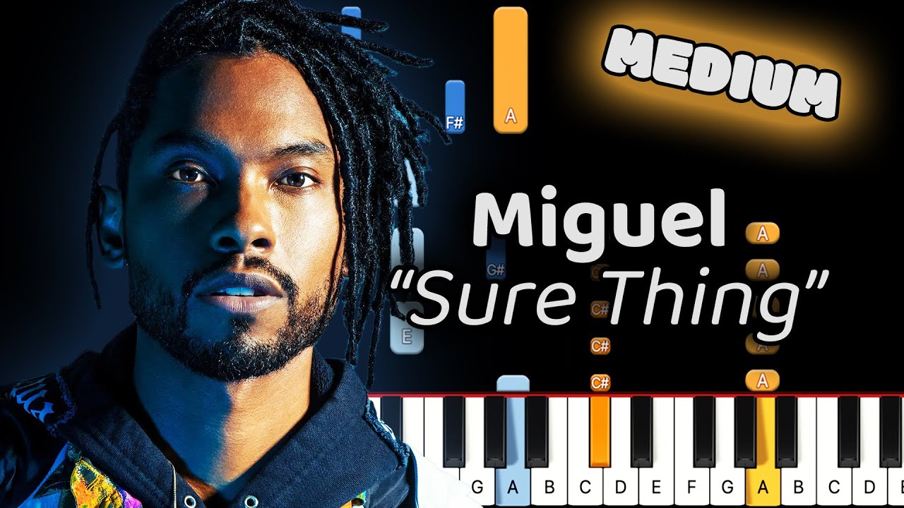 Miguel Sure Thing Piano Tutorial! (Medium) - YouTube