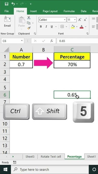 Excel tips 21 Changing the Number into Percentage #Shorts #Excel #exceltips - YouTube