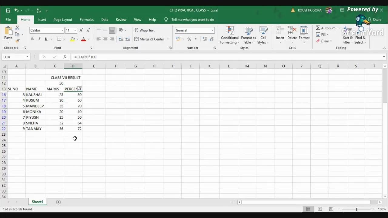 CLASS VII CH 2 ORGANISING DATA IN MS EXCEL 2010 - YouTube