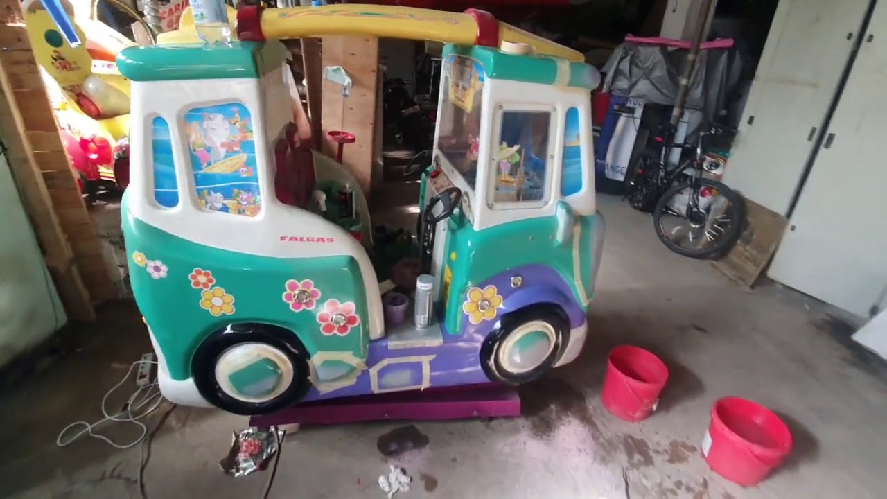 kiddie rides reconditionare falgas surf van - YouTube