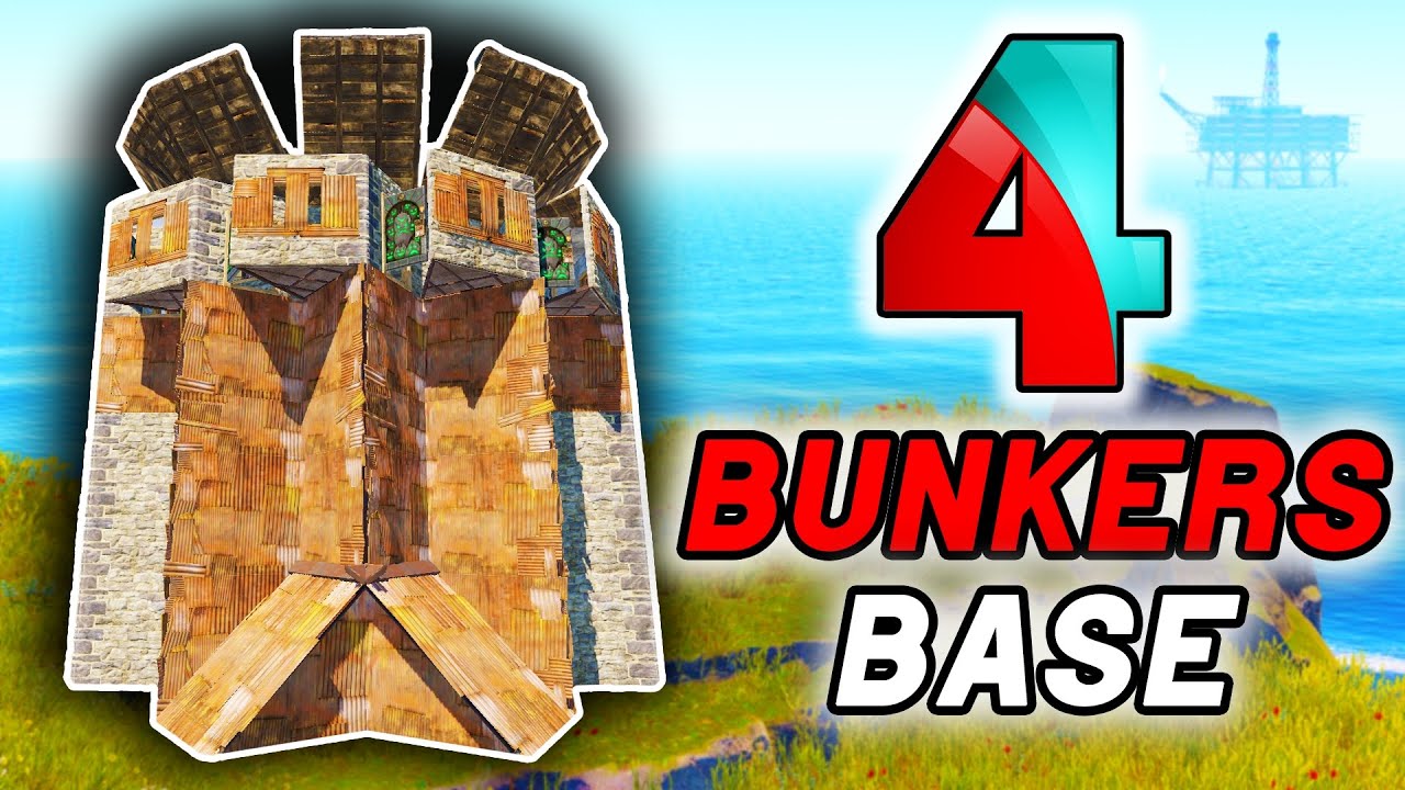 RUST FOUR BUNKERS BASE DESIGN 2x1 2022 - YouTube