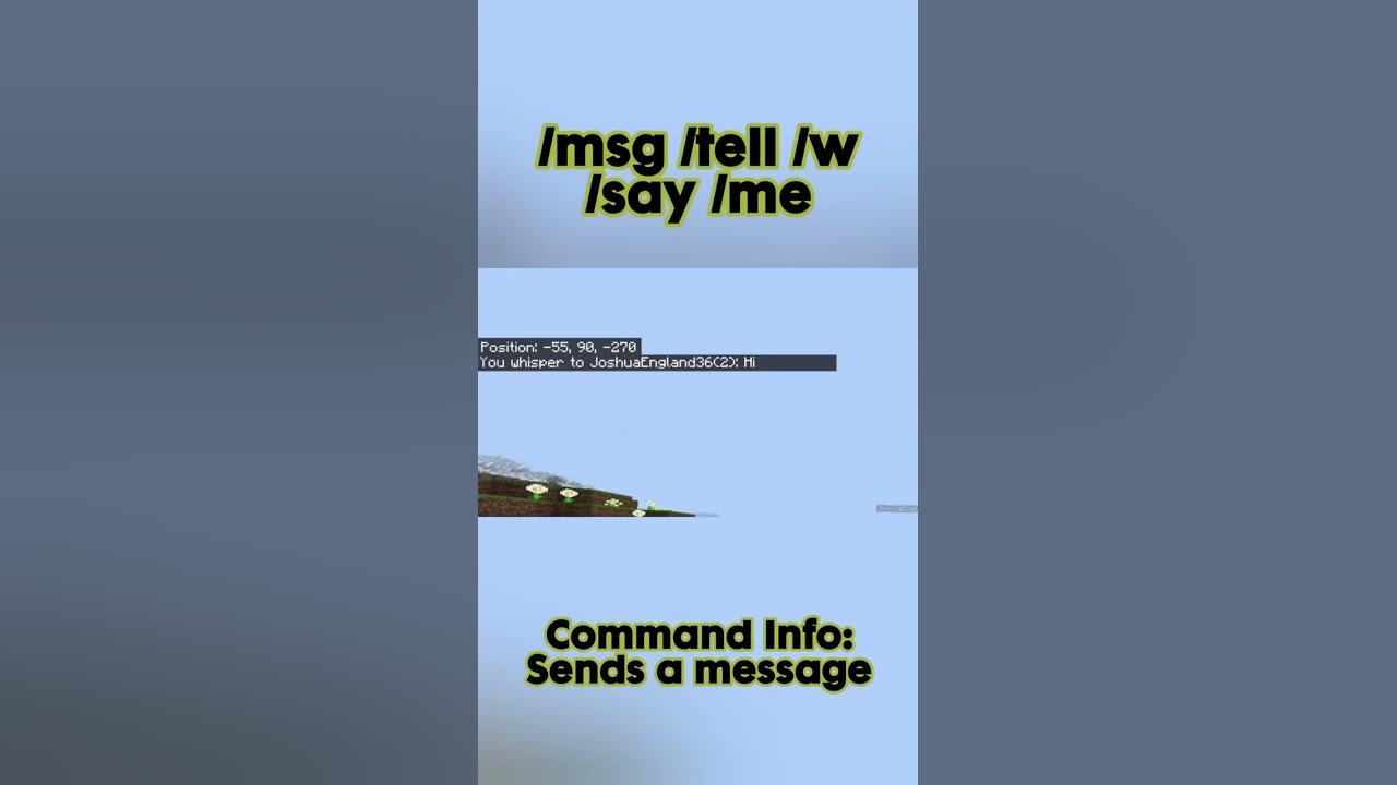 How To Use The Msg Tell W Say Me Commands In Minecraft Bedrock Minecraft Bedrock